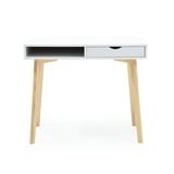 Contemporary Austin Home Office Desk with Storage Drawers, White ...
