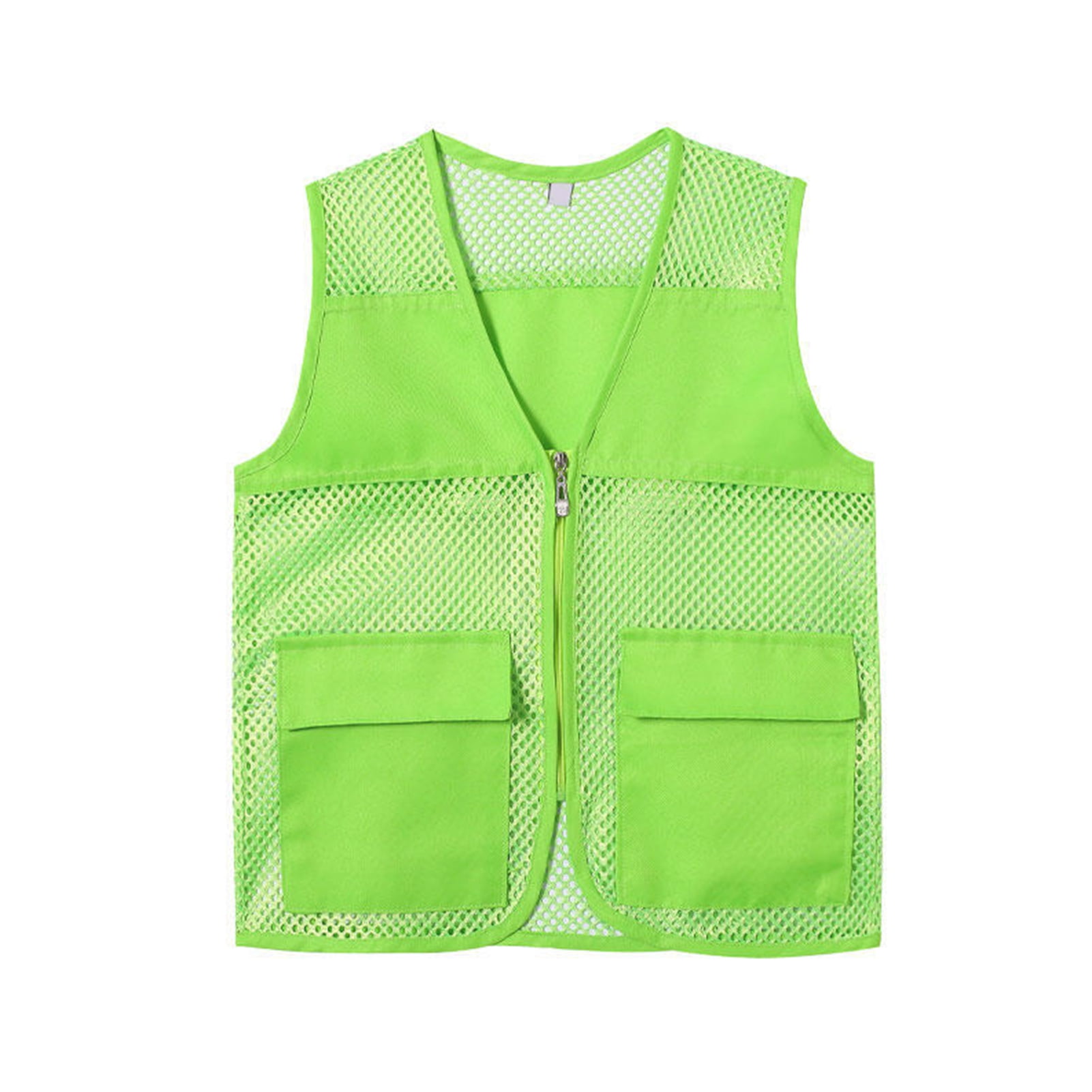 Duixinghas Hollow Out Zipper Placket Double Pockets V-neck Work Vest ...
