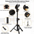 Tabletop Mic Stand, Adjustable Desktop Microphone Stand with 3/8 Inch ...
