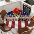 Anniversary USA Flag Round Tablecloth 45-54 Inch Round Fitted Table ...