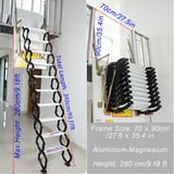 INTBUYING Hidden Loft Folding Ladder Side-Mounted Black Al-mg Alloy ...