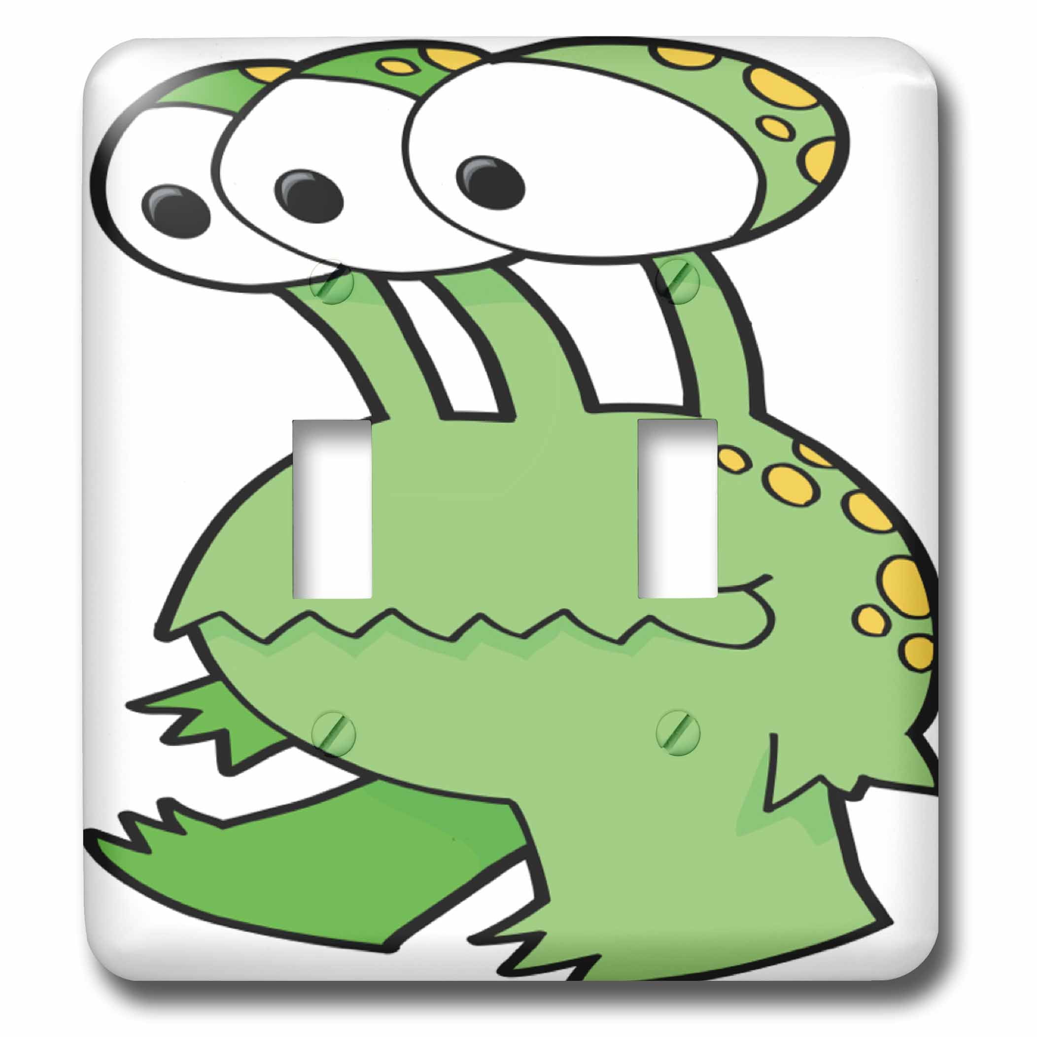 3dRose Goofy Green Sulking Monster Cartoon - Double Toggle Switch (lsp ...