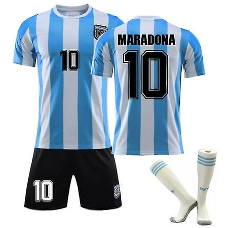Maradona Jersey Number 10 Argentina Retro 1986 Kit-blue white-22 120 ...