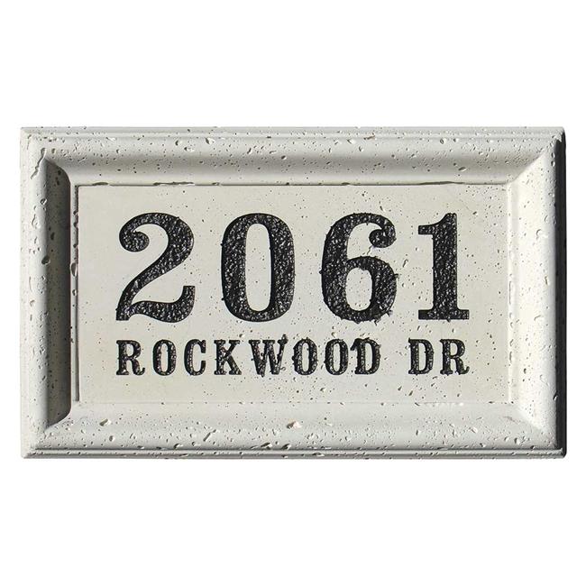 Engraved Rectangle Cast Concrete Address Block in Cream Color - Walmart.com