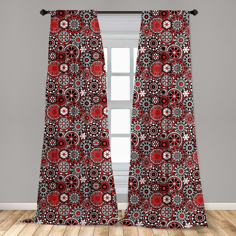 Black White And Red Living Room Curtains | Baci Living Room
