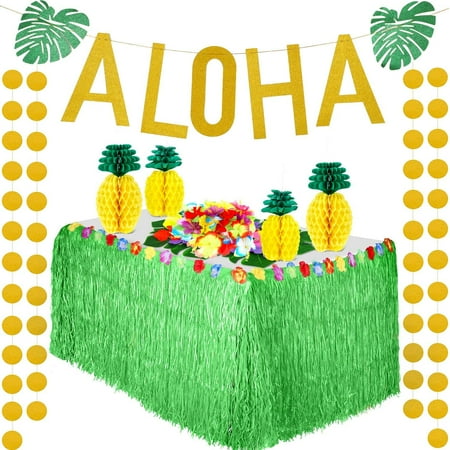150 Pieces Hawaiian Tropical Luau Theme Party Decorations Set, Includes ...