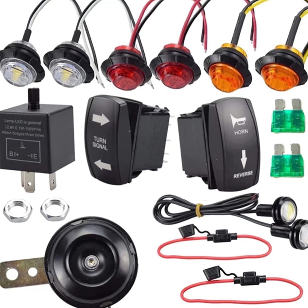 Rocker Switch Turn Signal Led Light Horn Kit For SXS ATV UTV - Walmart.com
