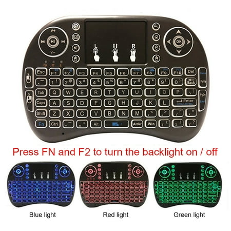 Jinveno i8 2.4GHz Mini Luminous Wireless Keyboard with Touchpad Remote Control Keyboards ...