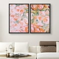 IDEA4WALL Framed Canvas Print Wall Art Set Pastel Rose Flower Bouquet ...