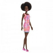 Barbie Fashionistas Doll #177 with Black Hair in Floral Dress & Strappy ...