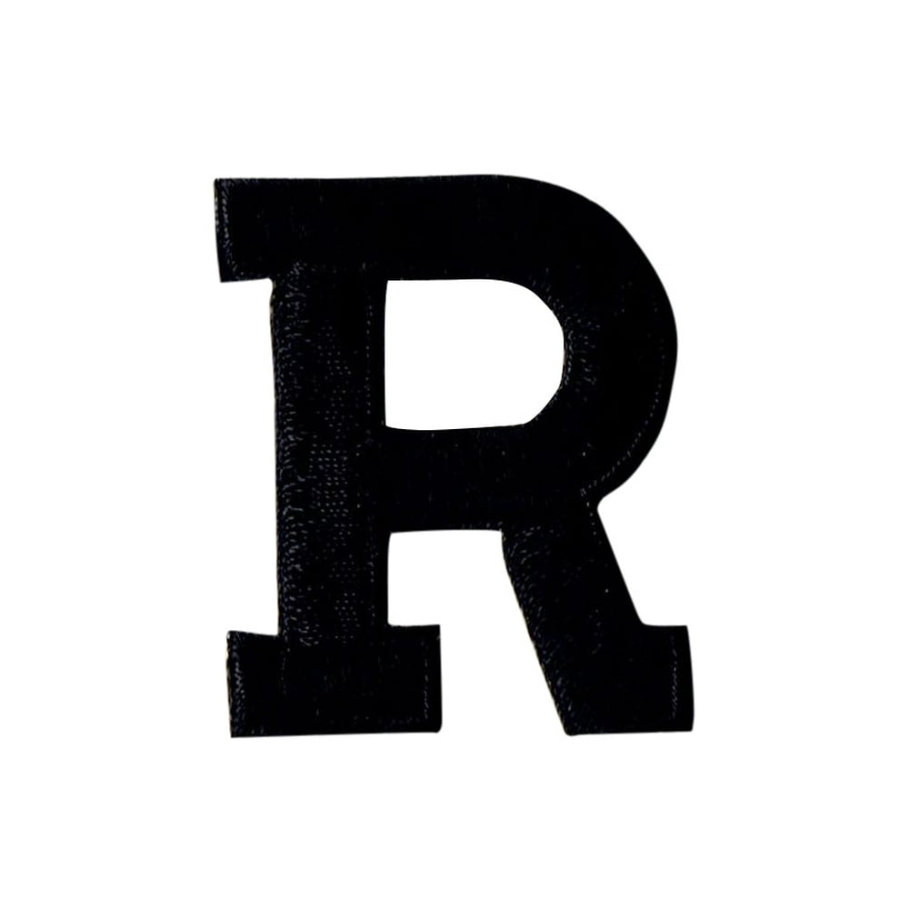 Alphabet Letter - R - Color Black - 2" Block Style - Iron On ...