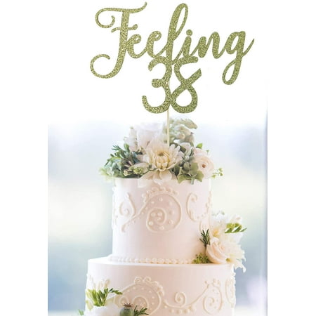 Starsgarden Gold Glitter Feeling 38 Cake Topper HTOOQ Happy 38th ...
