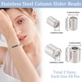40Pcs 2 Styles 201 Stainless Steel Beads with Rubber Inside Slider ...