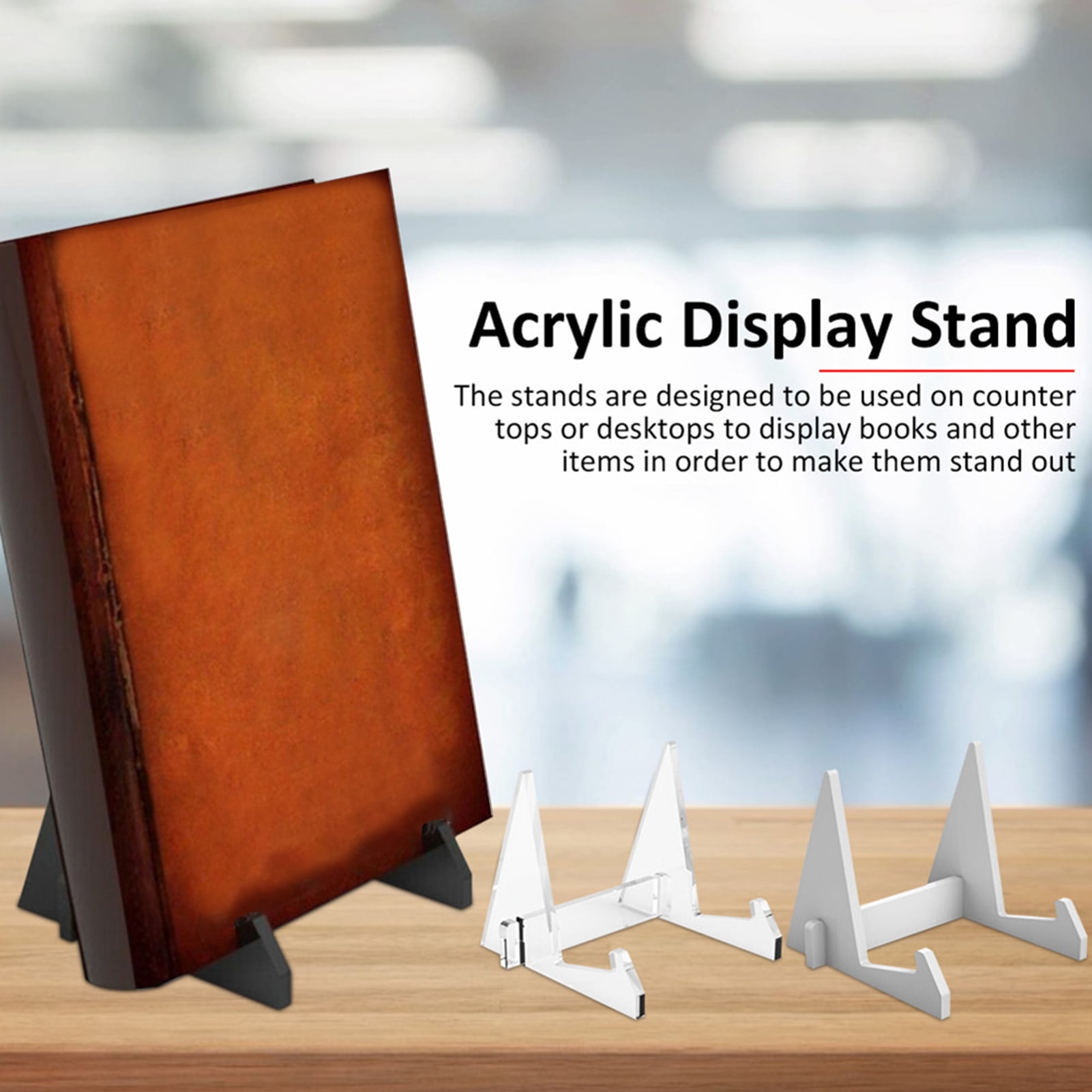 NUZYZ Book Display Stand Anti-fall Lightweight Acrylic Document Holder ...
