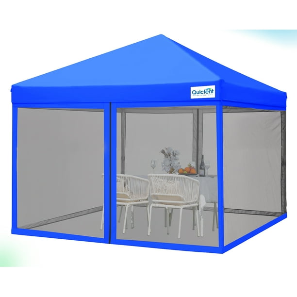 Quictent 8x8 Pop up Canopy Tent with Mosquito Netting Sreen House Room ...