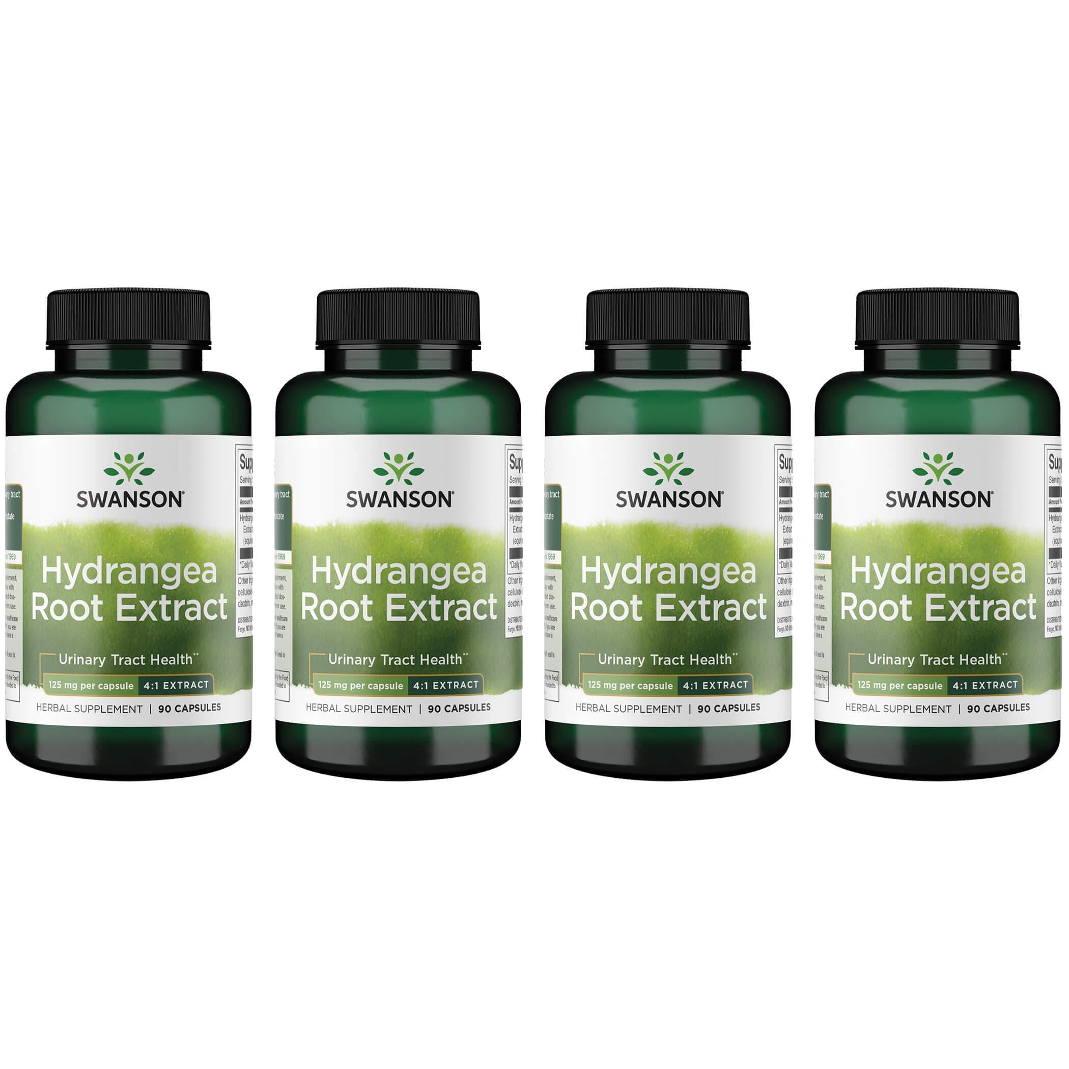 Swanson Hydrangea Root Extract - 4:1 Extract 125 mg 90 Caps 4 Pack ...