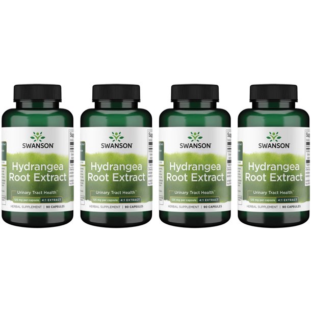 Swanson Hydrangea Root Extract - 4:1 Extract 125 mg 90 Caps 4 Pack ...