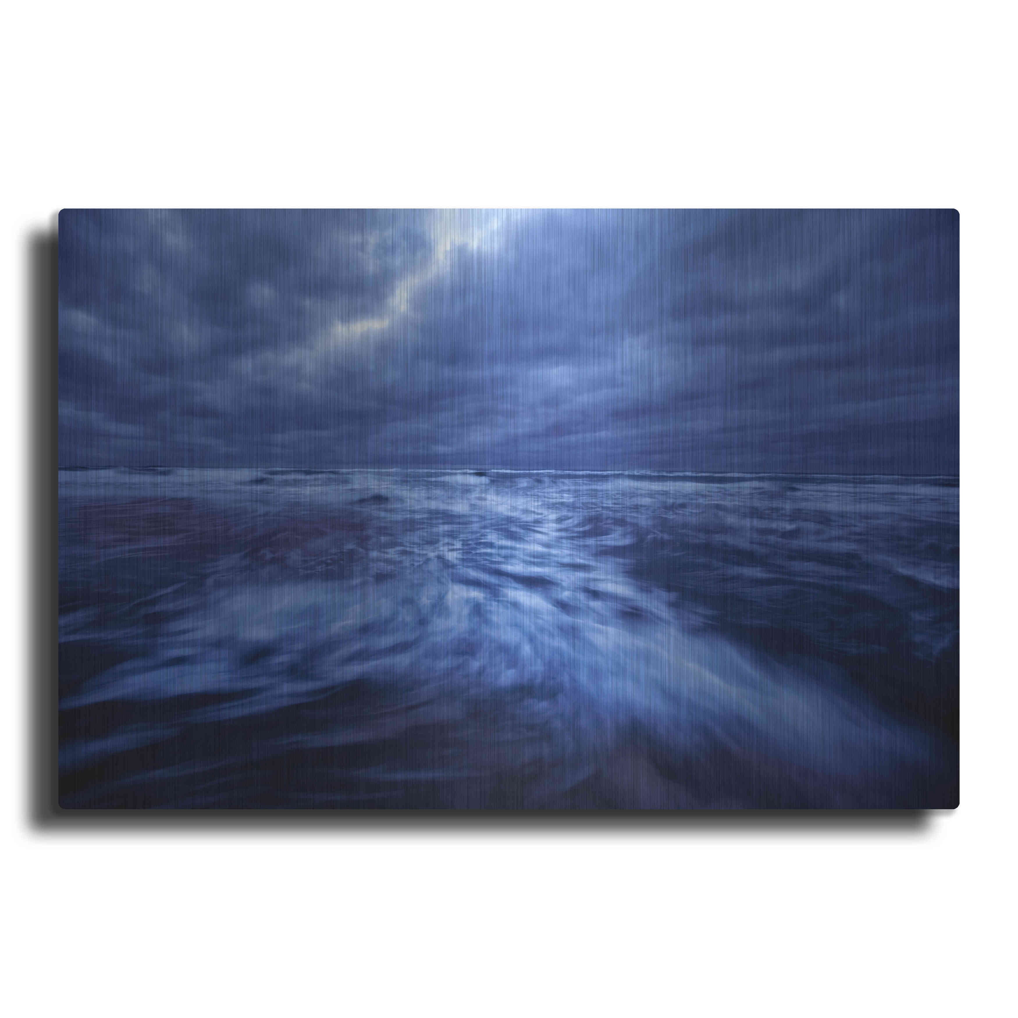 Luxe Metal Art 'Ocean Turmoil' by Thomas Haney, Metal Wall Art, 24"x16 ...