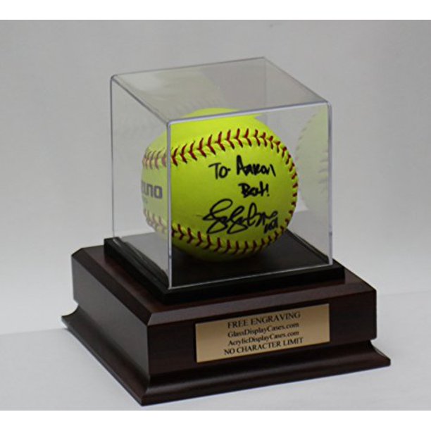 Softball Personalized Acrylic Display Case for 11" or 12" Ball with ...