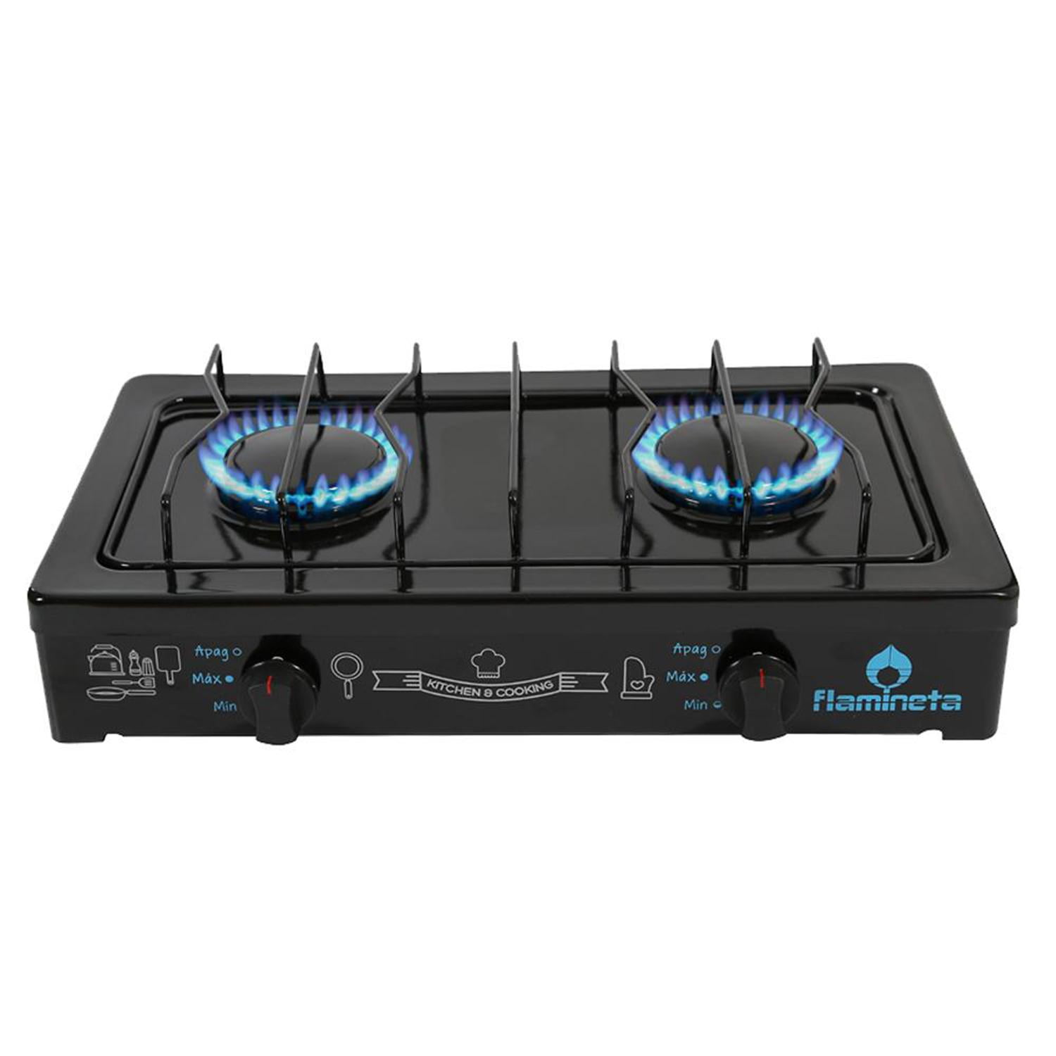 Parrilla ESTUFA de gas LP 2 QUEMADORES Flamineta E2Q02-NEG | Walmart en ...