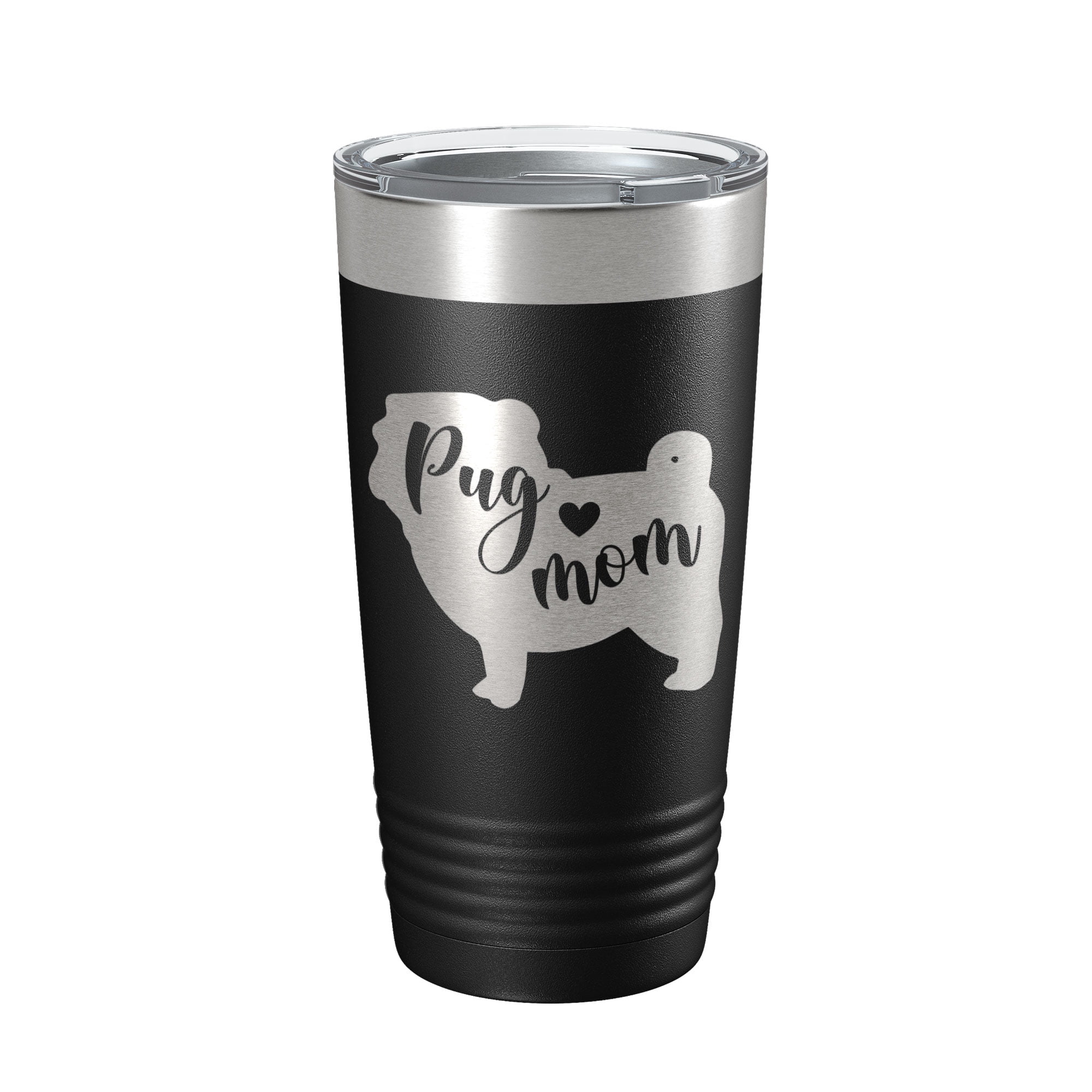 Pug Mom Tumbler Dog Travel Mug Gift Insulated Laser Engraved Coffee Cup ...