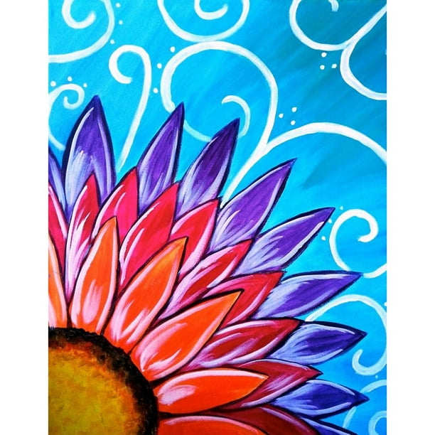 Cuadros Decorativos Pintura al óleo por números flor Color dibujo DIY ...