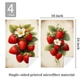 A bunch of strawberries with a white flower on toptowelSet of 4 16x24 ...