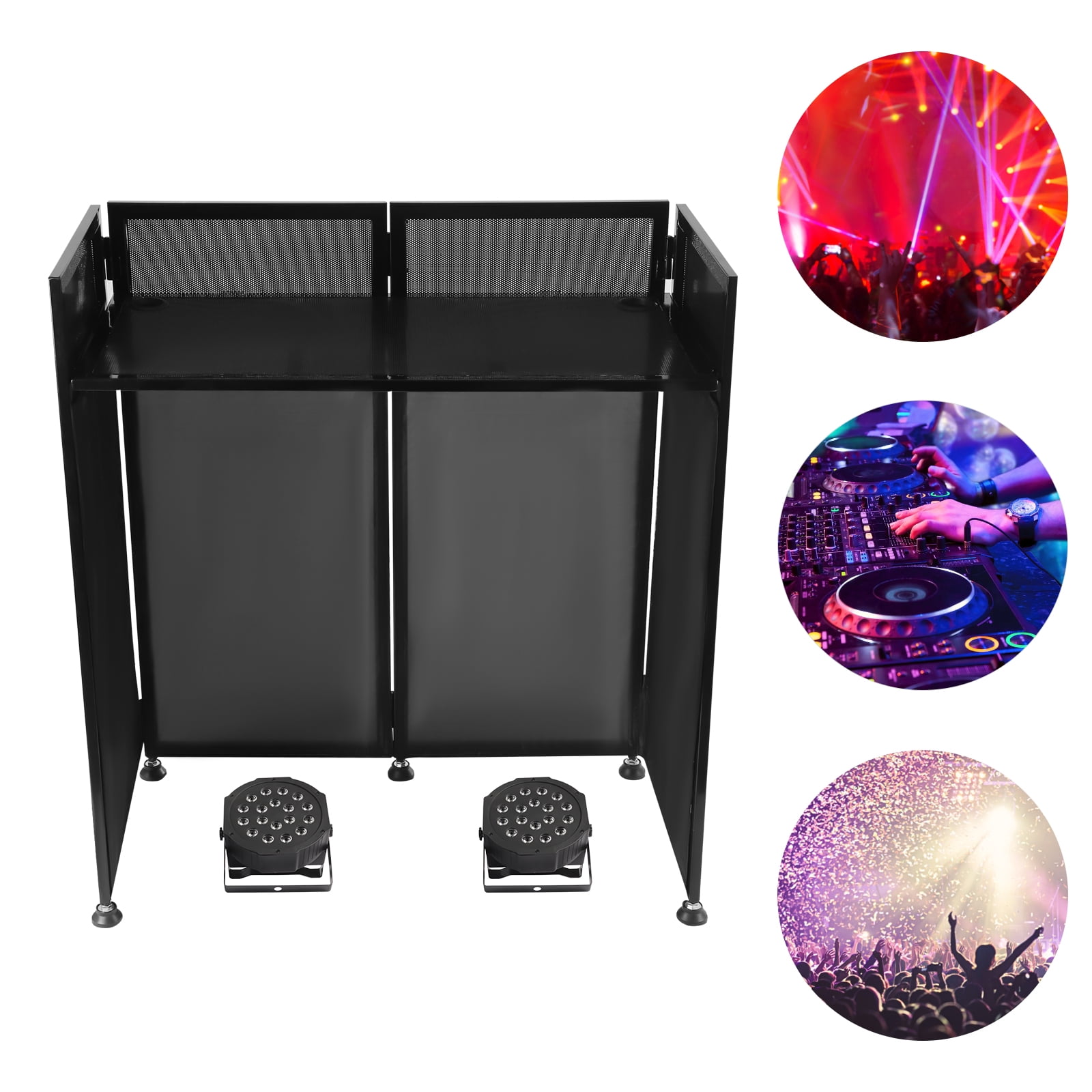 Miumaeov Outdoor Backyard Party Pro DJ Booth Facade+2 Scrims+2 Lights ...
