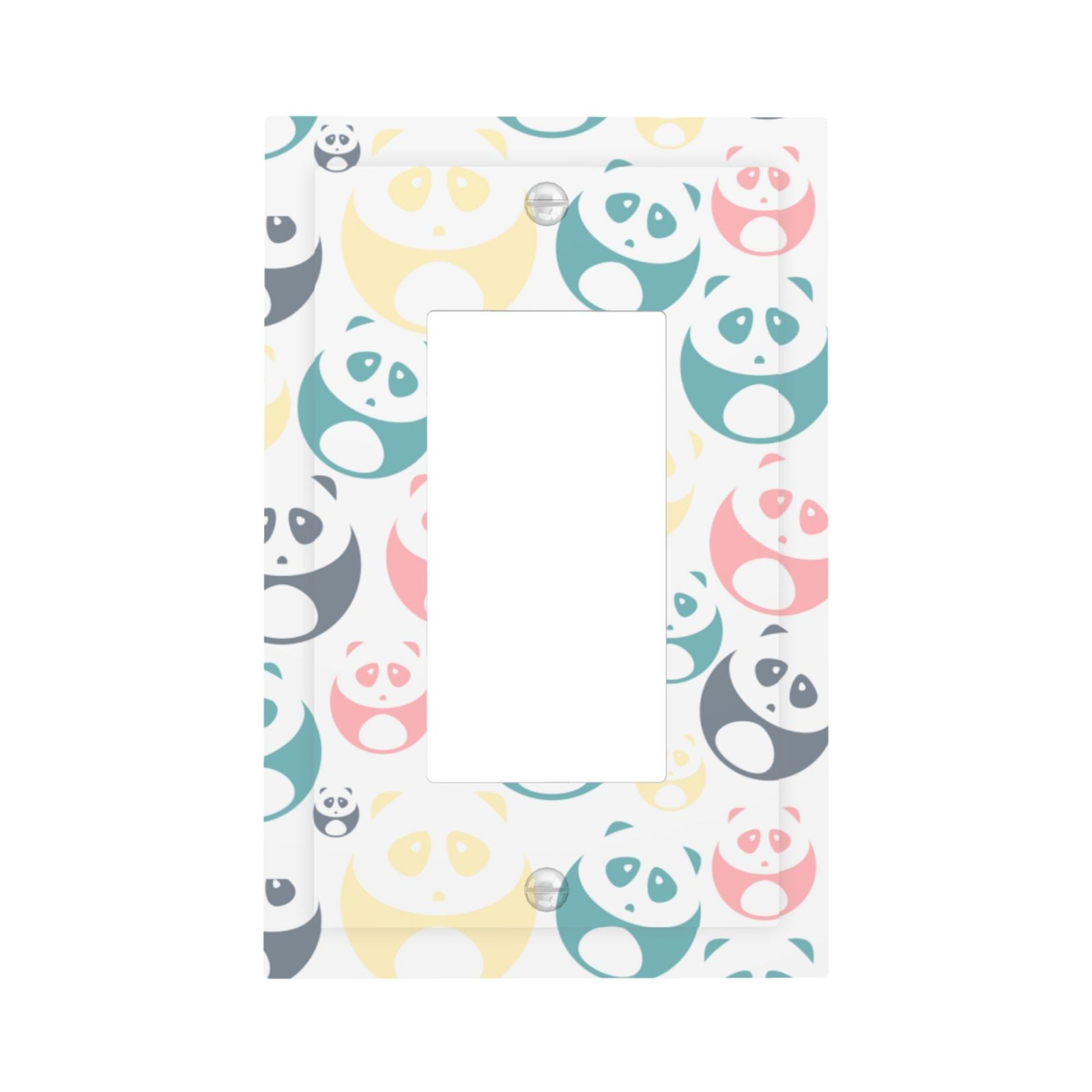 DouZhe 1-Gang Decorator/Rocker Wallplate, Cartoon Cute Pandas Animals ...