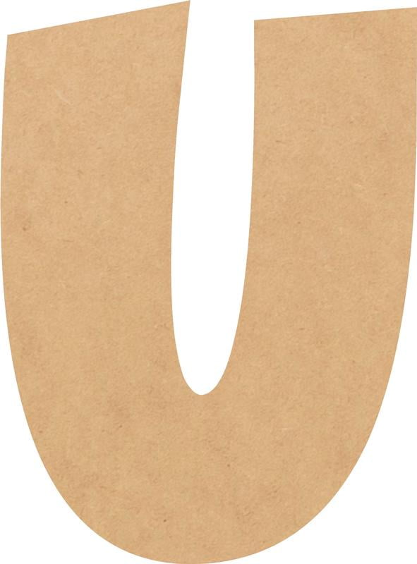 Unfinished Bold Wood Letter U, Craft Alphabet 3'' Tall MDF Wall Décor ...