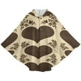 Brown Heart Pattern Wallpaper Blanket Oversized Wearable Hooded Blanket ...