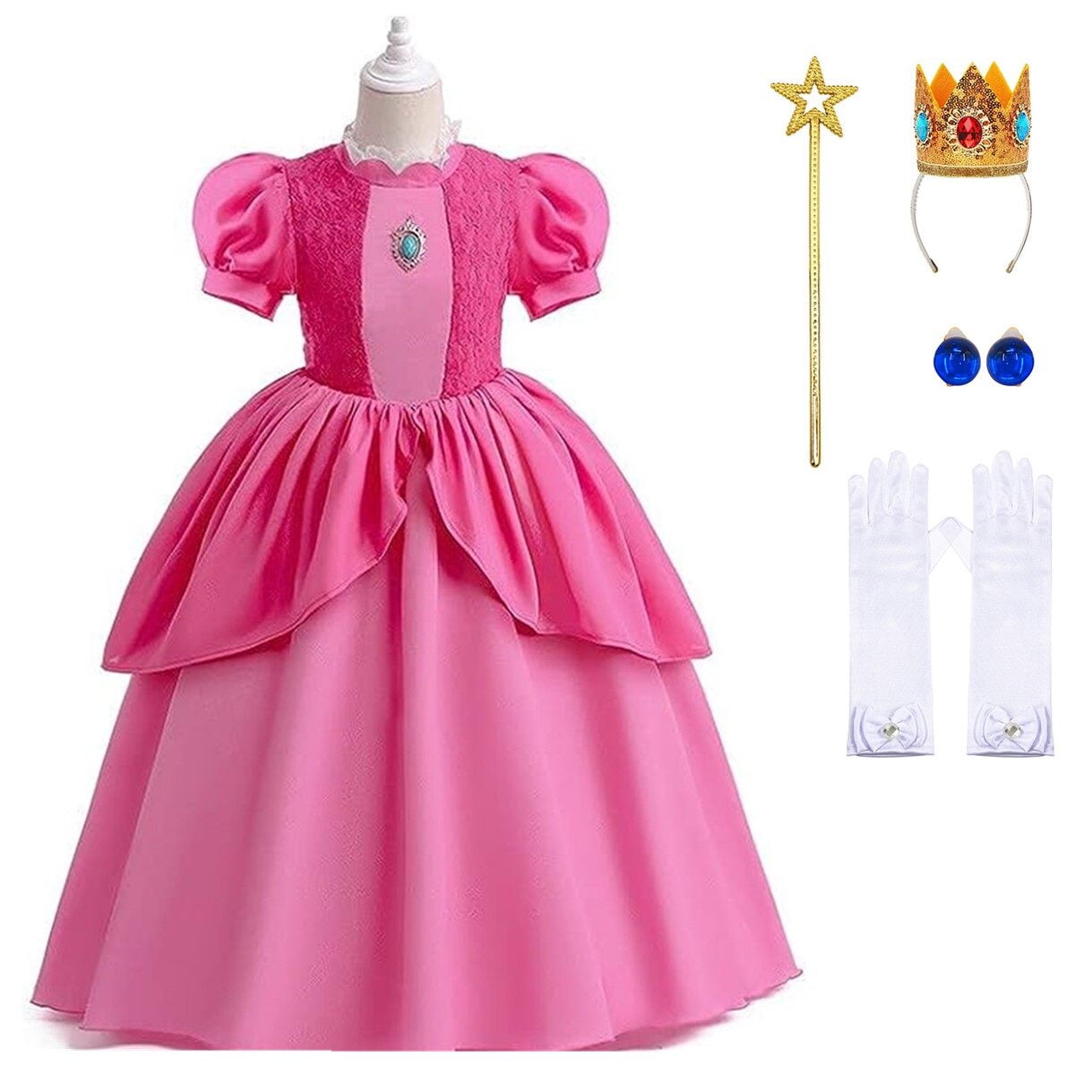 Click here for Hawee Peach Costume Girls Mushroom Princess Peach... prices
