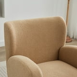 Modern Wood Frame Wingback Accent Arm Club Chair, Camel - Walmart.com