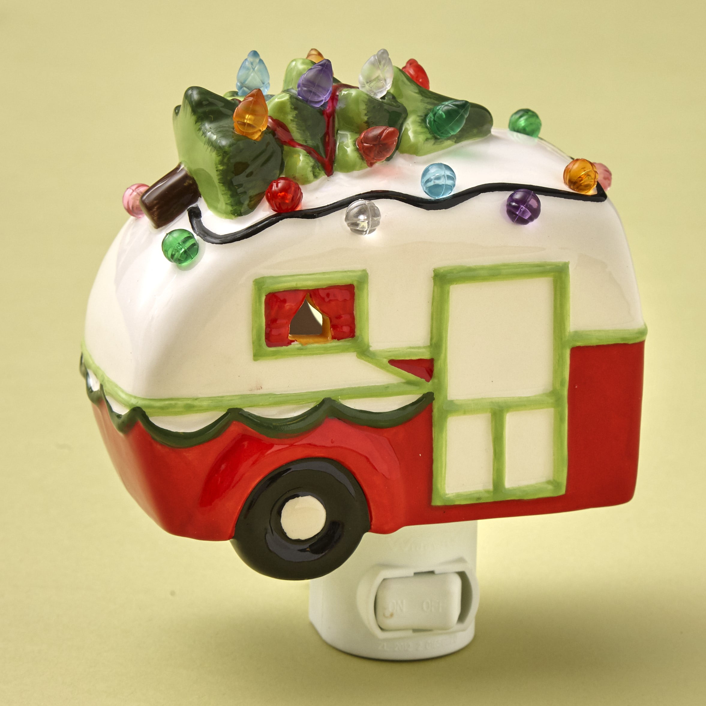 Ornaments Christmas Ceramic Camper Xmas Light Ornaments & Accents etna ...