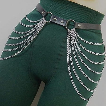 Black Leather Body Chain Waist Chains Summer Beach Nappies Belly Belts ...
