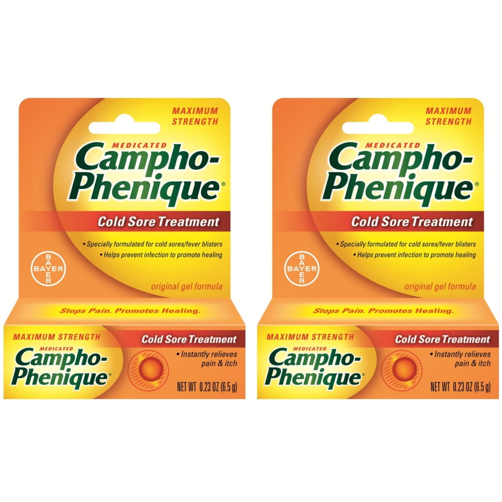 2 Pack Campho-Phenique Maximum Strength Cold Sore Treatment Gel - 0.23 ...