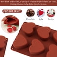 Heart Shaped Cake Pan Silicone Heart Mold for Making 6-Cavity Valentine ...