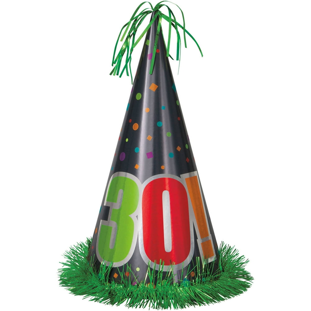 13" Jumbo Birthday Cheer 30th Birthday Party Hat - Walmart.com ...