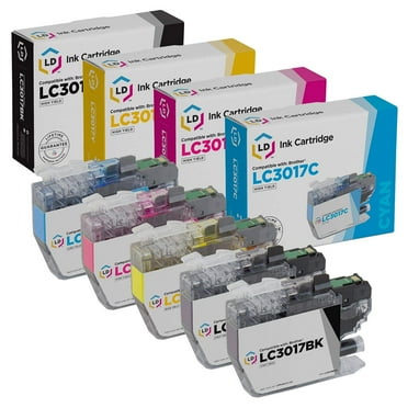 Brother Genuine LC3017 High-Yield Printer Ink Cartridges, 4-Pack, Black ...
