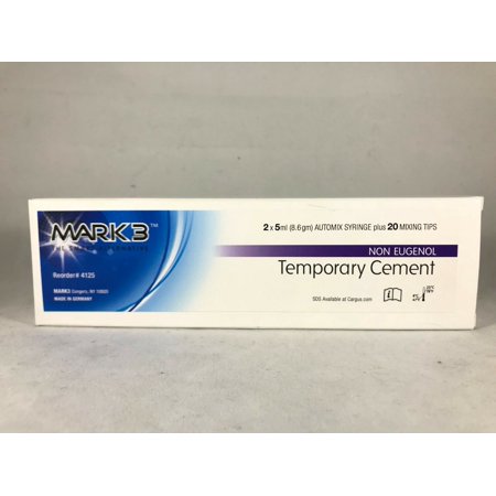 Mark3 Temporary Cement non-eugenol 2 x 5ml Automix Syringe plus 20 ...