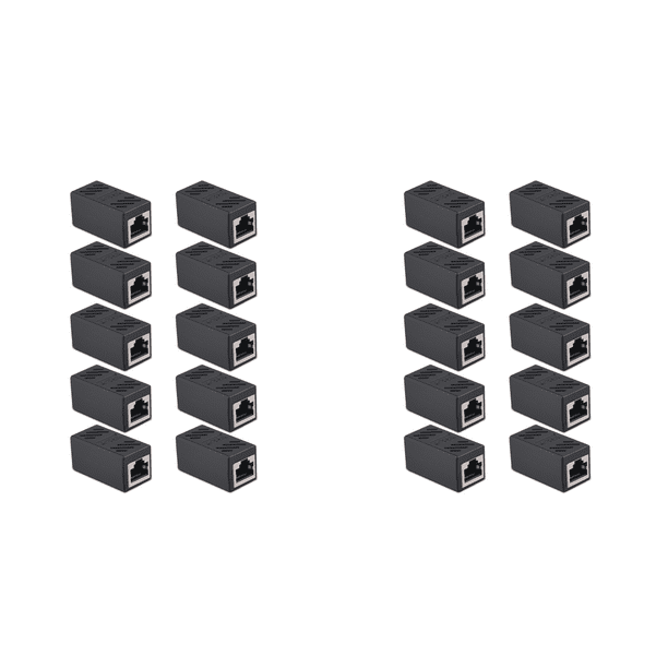 Peggybuy 10pcs Female to Female RJ45 Connector 8 Core Jack Network ...
