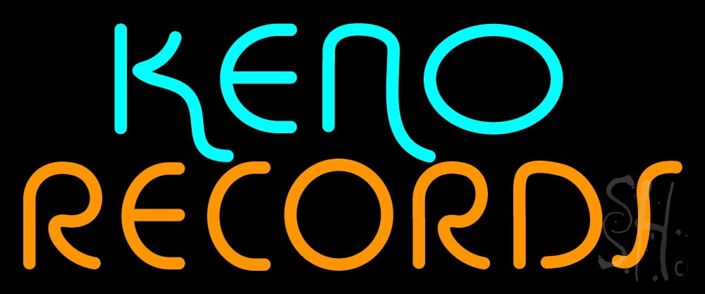 Keno Records 21 4 LED Neon Sign 10 x 24 - inches, Black Square Cut ...
