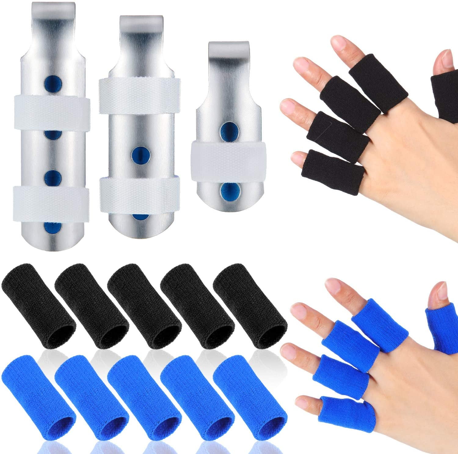 BUZIFU 3 Pieces Finger Splints Metal Finger Support Finger Stabilizer ...