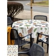 Elephant Giraffe Square Outdoor Tablecloth with Umbrella Hole Lion ...