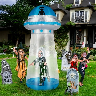 Syncfun 4 FT Halloween Inflatable UFO Alien Decoration with Built-in ...