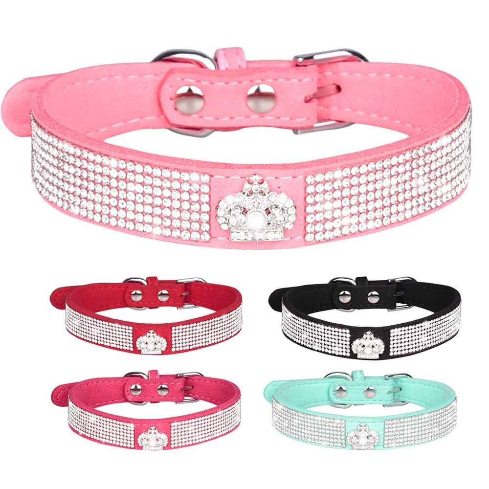 Dog Cat Collar Bling Diamond with Rhinestone Crown Decoration for Small ...