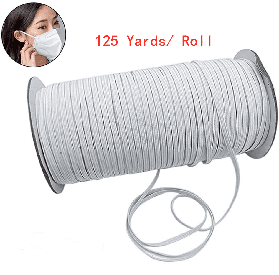 125 Yard 1/4 inch Width Knitted Elastic Band Heavy Stretch Knit Bungee ...