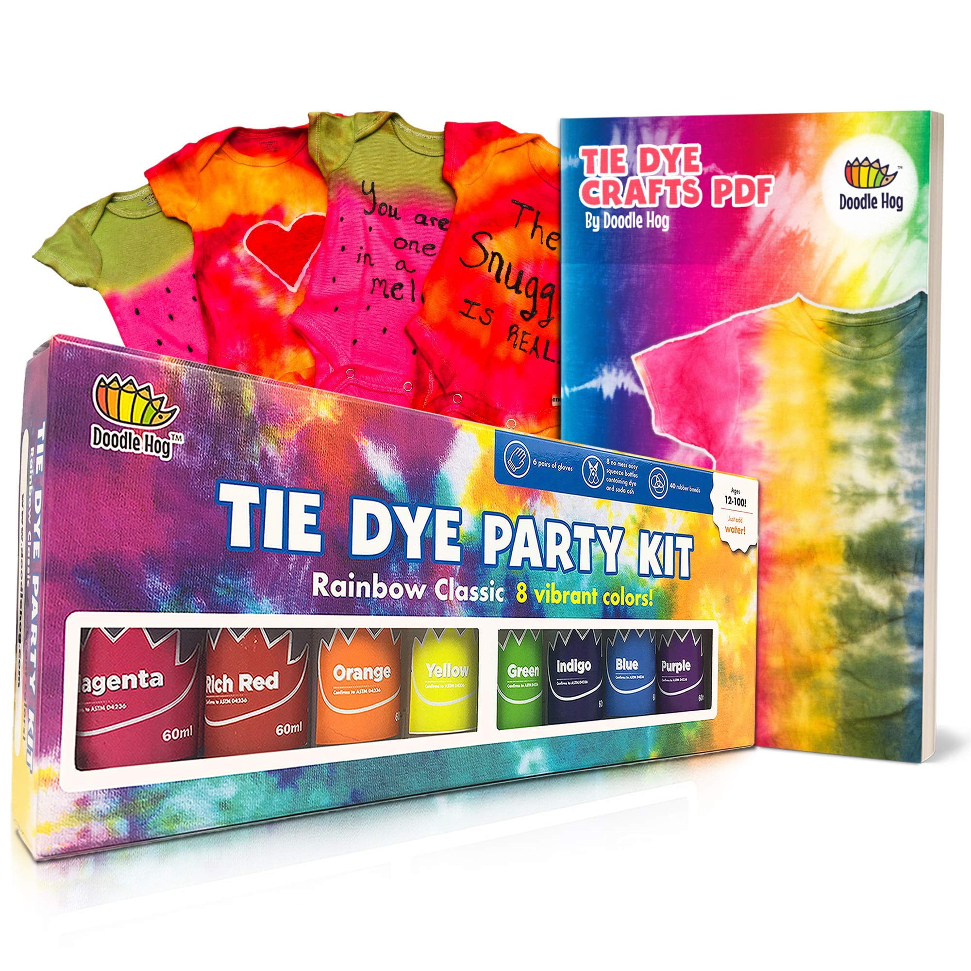 Doodlehog Easy Tie Dye Party Kit For Kids Adults And Groups Create doodlehog-easy-tie-dye-party-kit-for-kids-adults-and-groups-create