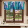 Abstracts Painting Buildings 2 Panels Kitchen Valance, Blue Green ...