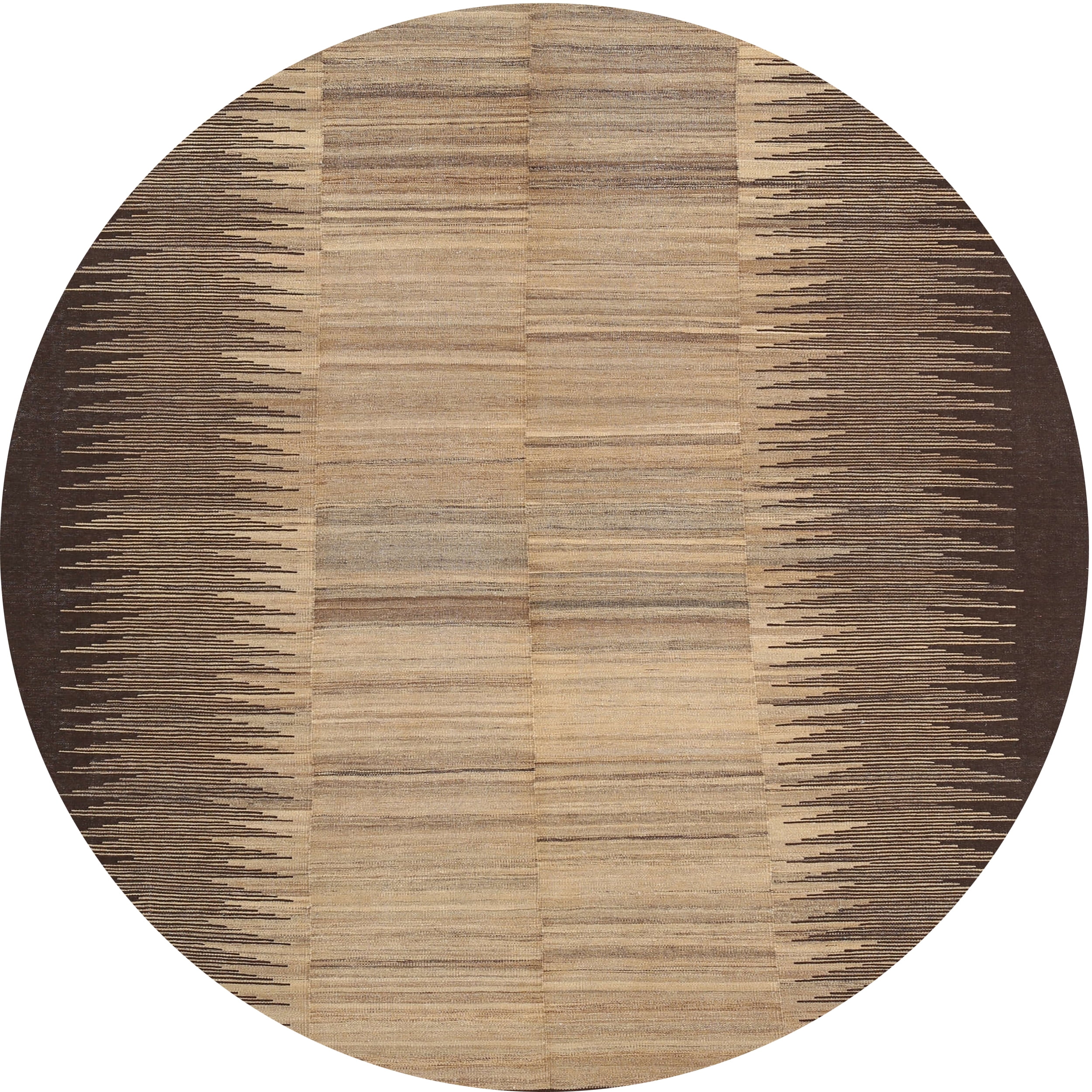 Ahgly Company Indoor Round Contemporary Sand Brown Abstract Area Rugs ...